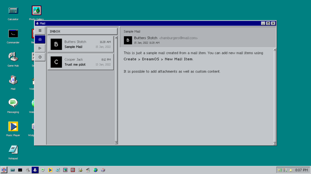 DreamOS - 90s Desktop OS UI